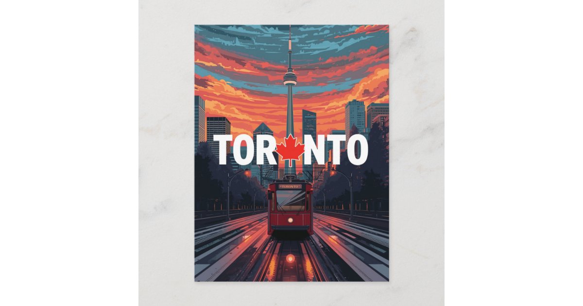 Toronto Canada CN Tower Streetcar Postcard | Zazzle