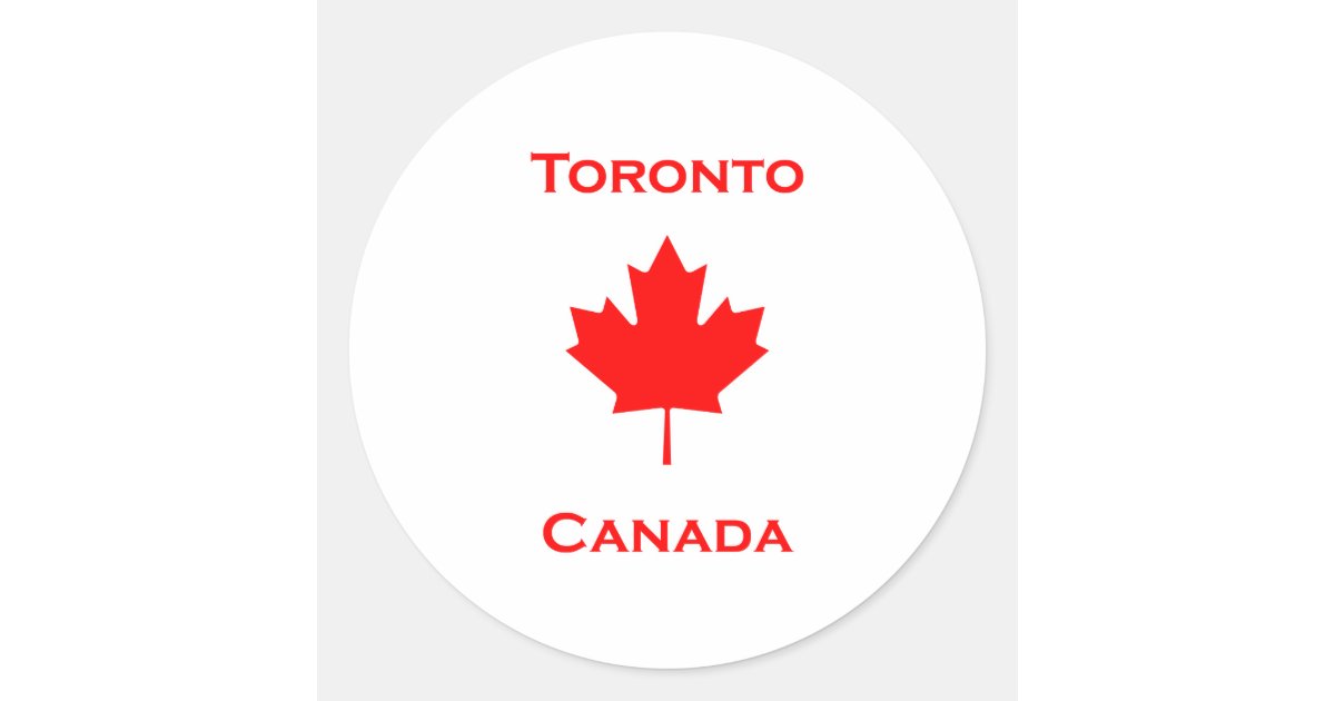 Toronto Canada Maple Leaf Classic Round Sticker | Zazzle
