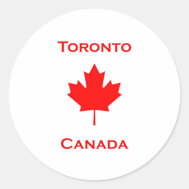 Toronto Canada Maple Leaf Classic Round Sticker | Zazzle