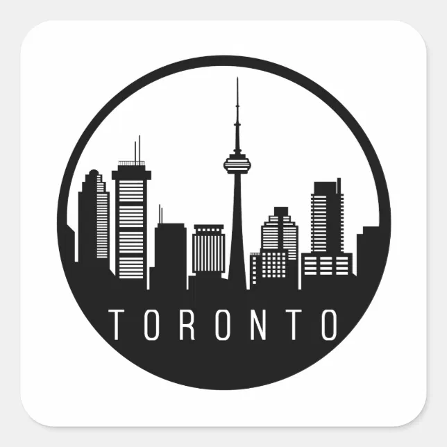 Toronto City Skyline Square Sticker | Zazzle
