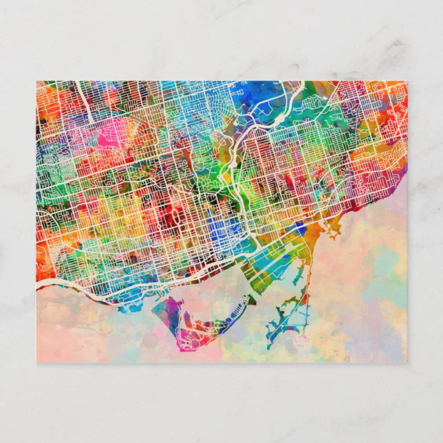 Toronto City Street Map Postcard | Zazzle