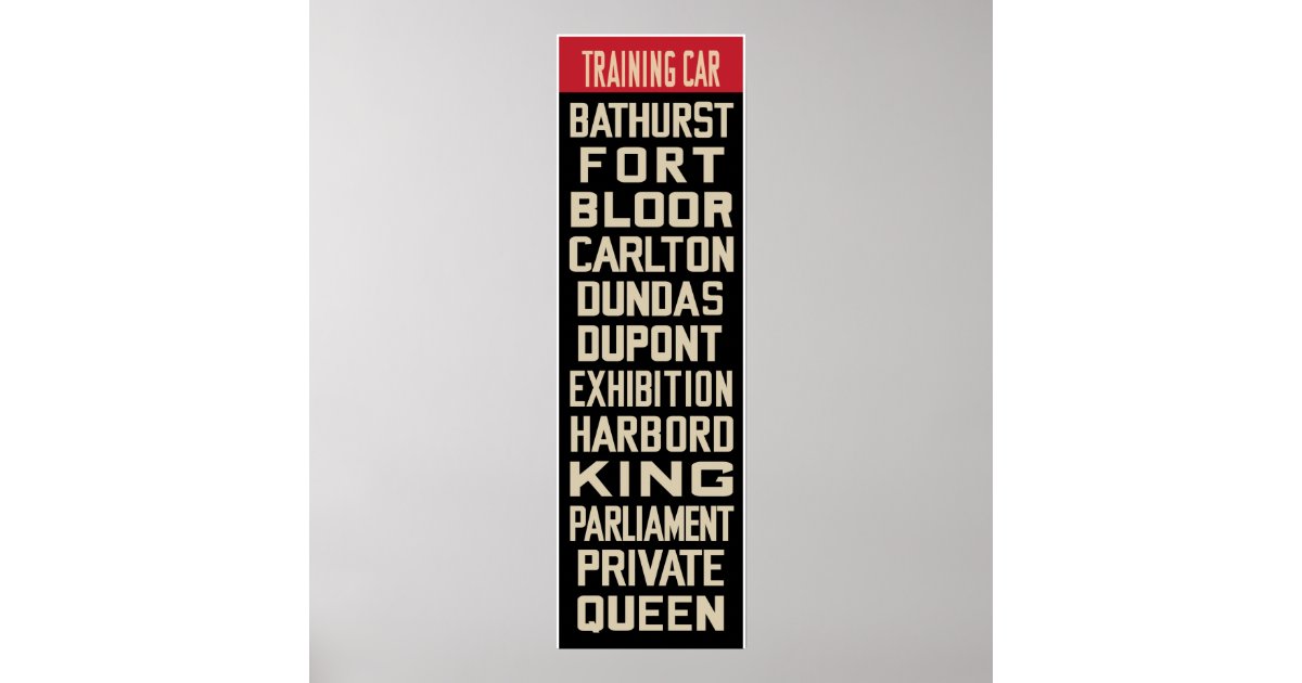 Toronto PCC Replica Rollsign (Part I) Poster | Zazzle