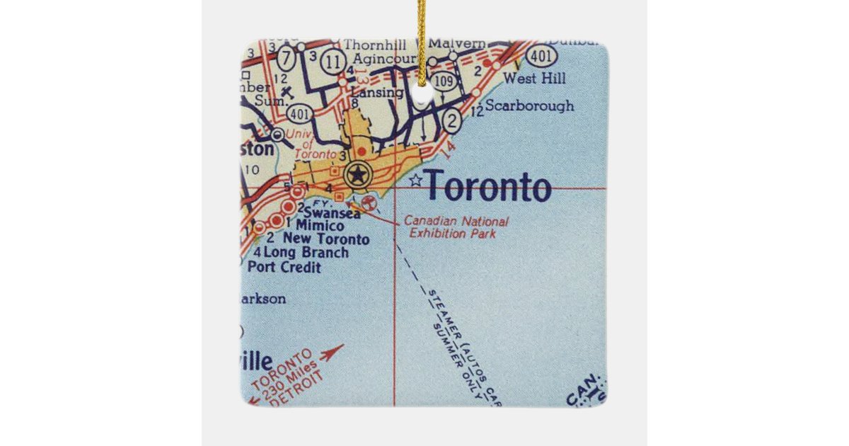 Toronto Vintage Map Ceramic Ornament | Zazzle