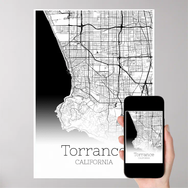 Torrance Map - California - City Map Poster | Zazzle