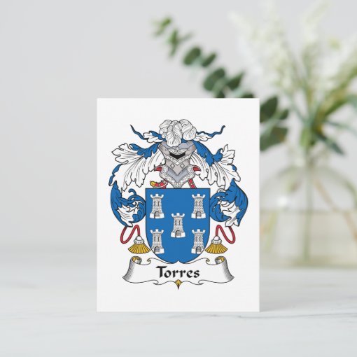 Torres Family Crest Postcard | Zazzle