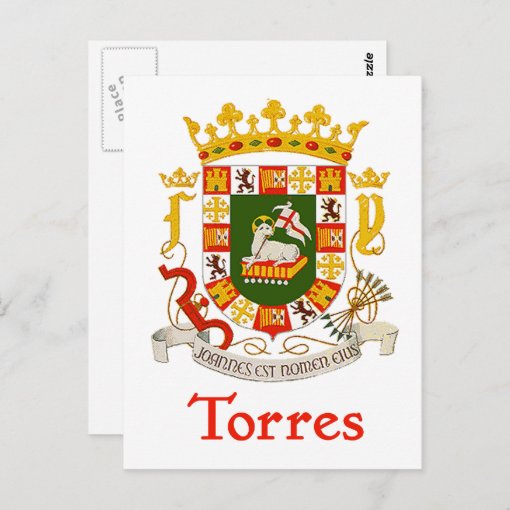 Torres Shield of Puerto Rico Postcard | Zazzle