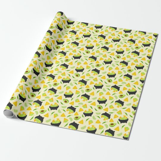 Tortilla Chips and Guacamole Pattern Wrapping Paper | Zazzle.com