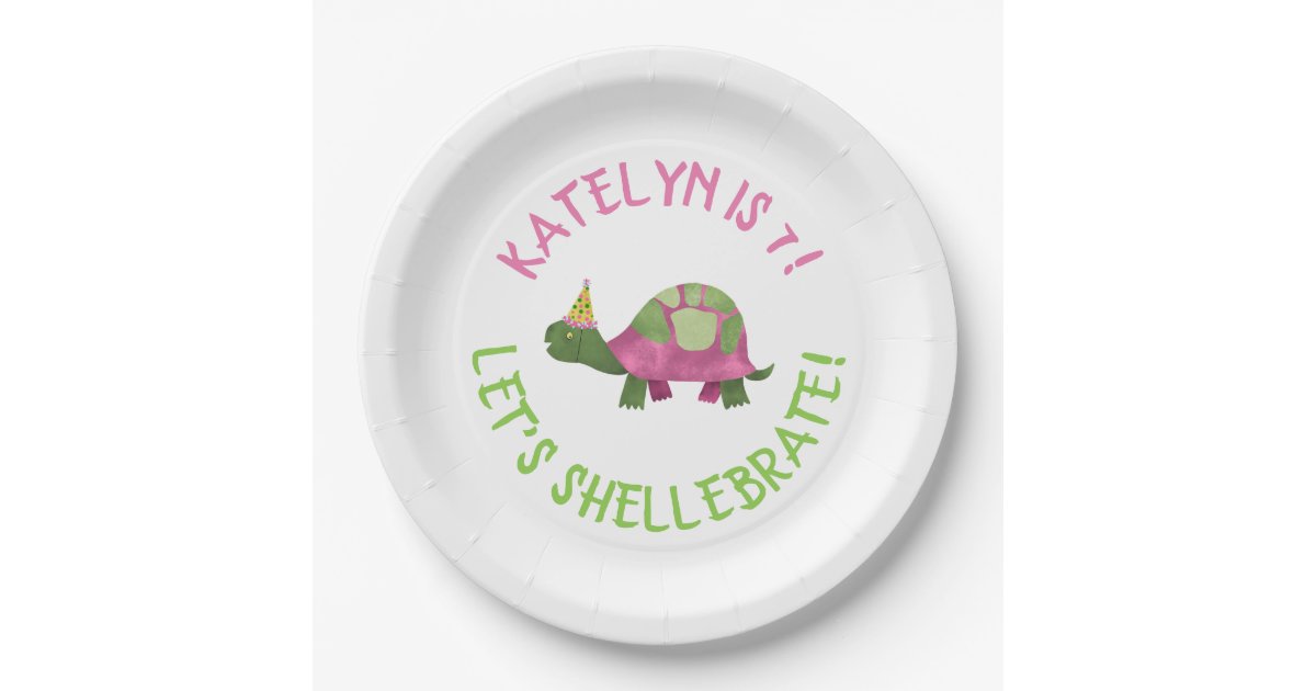 Tortoise Birthday Party Plates - Turtle Birthday | Zazzle