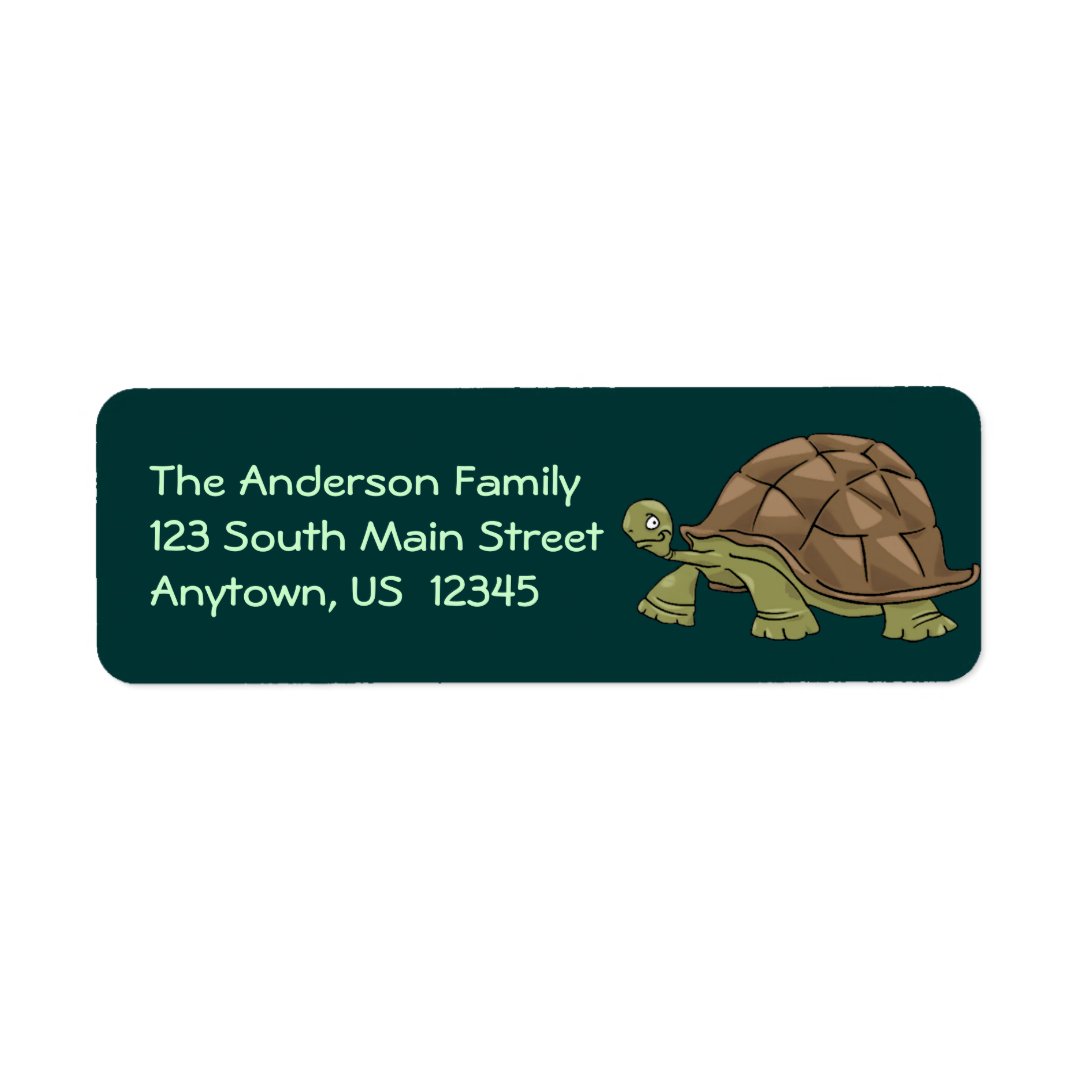 Tortoise Cartoon Label | Zazzle