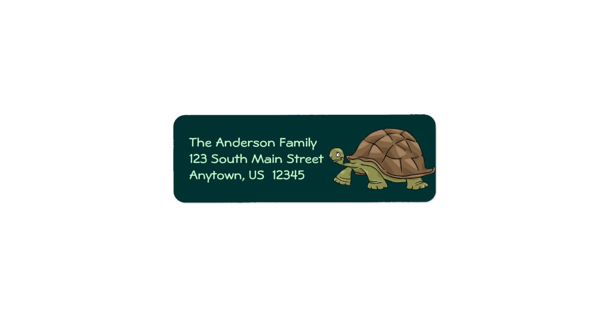 Tortoise Cartoon Label | Zazzle