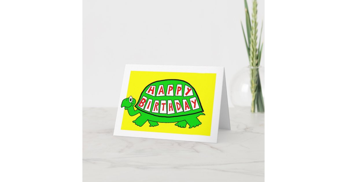Tortoise Happy Birthday Card | Zazzle