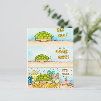 Tortoise Happy Birthday postcard by Nicole Janes | Zazzle