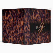 Tortoise Shell Pattern Animal Print Monogram Name 3 Ring Binder | Zazzle