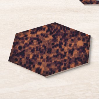 Tortoise Shell Print Pattern Decorative Hexagon Paper Coaster | Zazzle