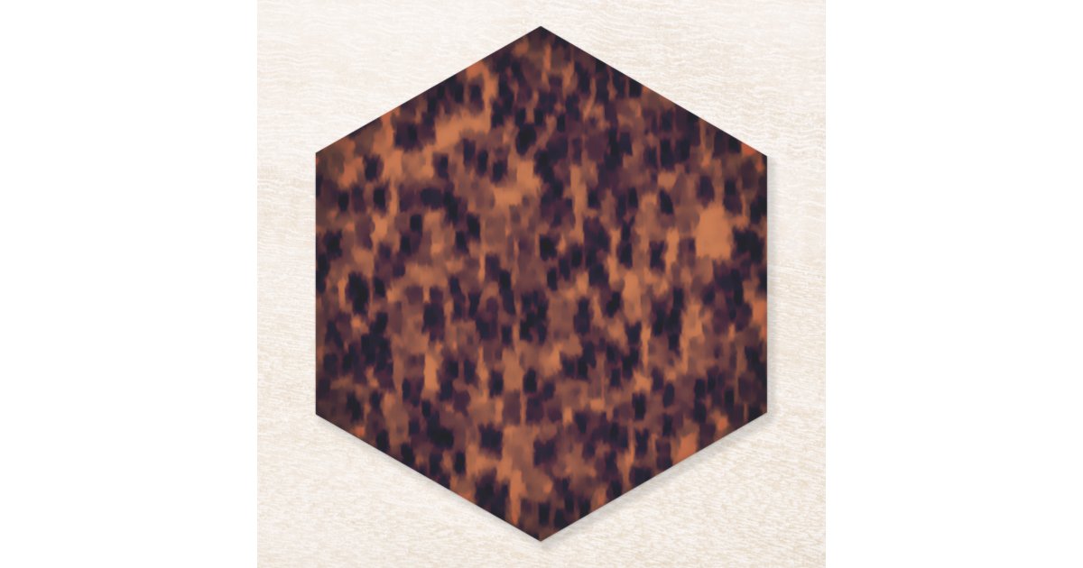Tortoise Shell Print Pattern Decorative Hexagon Paper Coaster | Zazzle