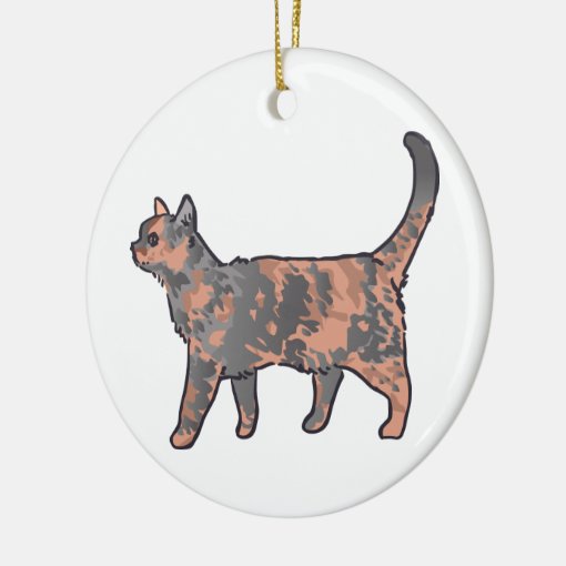 Tortoiseshell Cat Ceramic Ornament | Zazzle