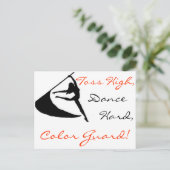 Toss High, Dance Hard, Color Guard Postcard | Zazzle
