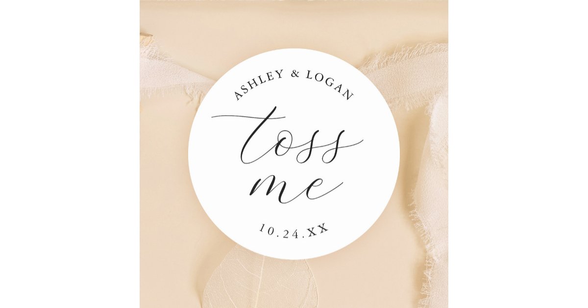 Toss Me Petal Toss Confetti Favor Classic Round Sticker | Zazzle