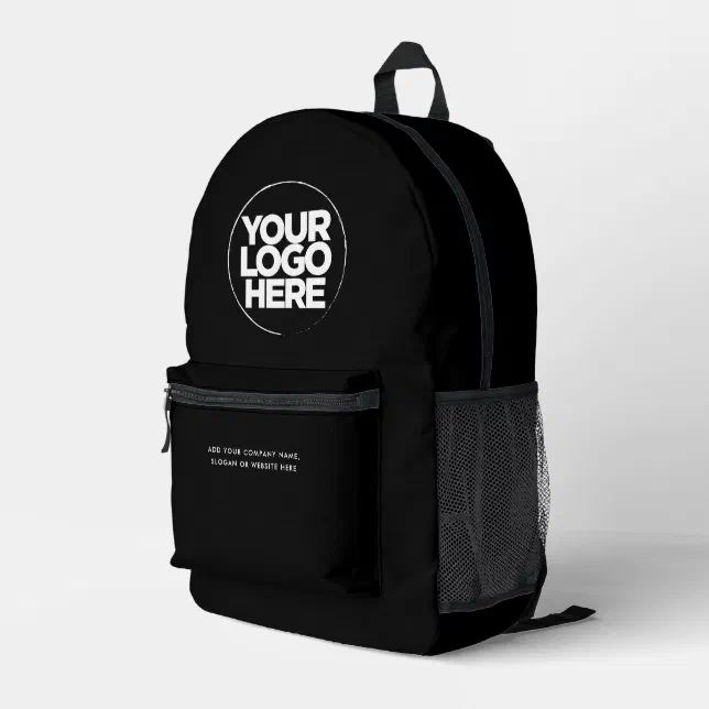 Total black | Personalized Corporate Logo and Text Printed Backpack ...