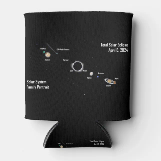 Total Eclipse 2024 Solar System Family Portrait Can Cooler | Zazzle