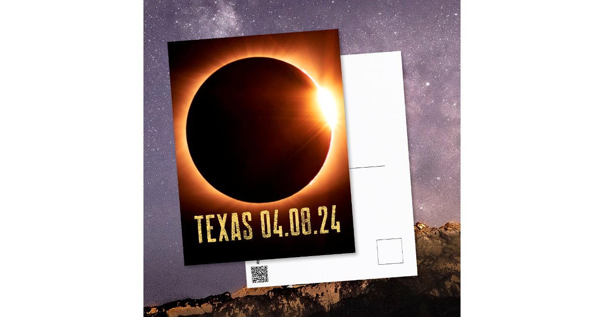 Total Eclipse Texas 2024 Totality Solar Eclipse Postcard | Zazzle