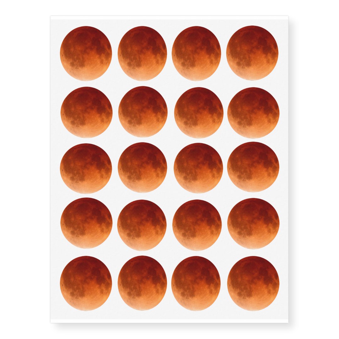 Total Lunar Eclipse Blood Moon Temporary Tattoo | Zazzle