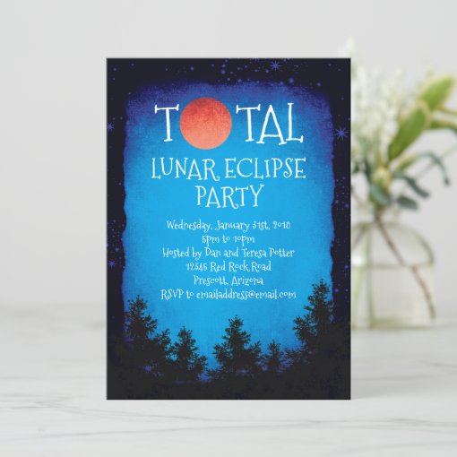 Total Lunar Eclipse Red Moon Party Invitation | Zazzle