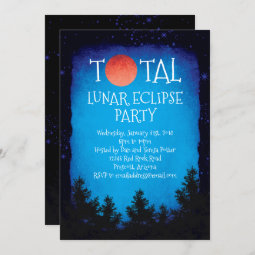 Total Lunar Eclipse Red Moon Party Invitation | Zazzle