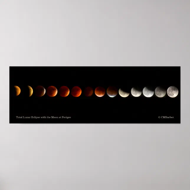 Total Lunar Eclipse with the Moon at Perigee Poster | Zazzle