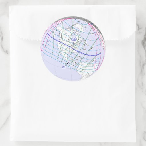 Total Solar Eclipse 2017 Global Path Classic Round Sticker | Zazzle
