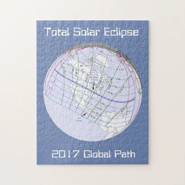 Total Solar Eclipse 2017 Global Path Jigsaw Puzzle | Zazzle