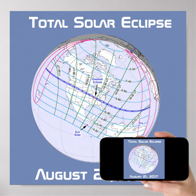 Total Solar Eclipse 2017 Global Path Poster | Zazzle