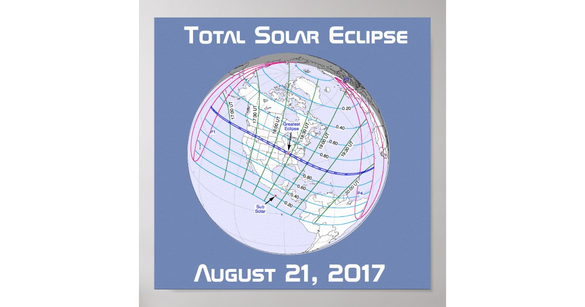 Total Solar Eclipse 2017 Global Path Poster | Zazzle