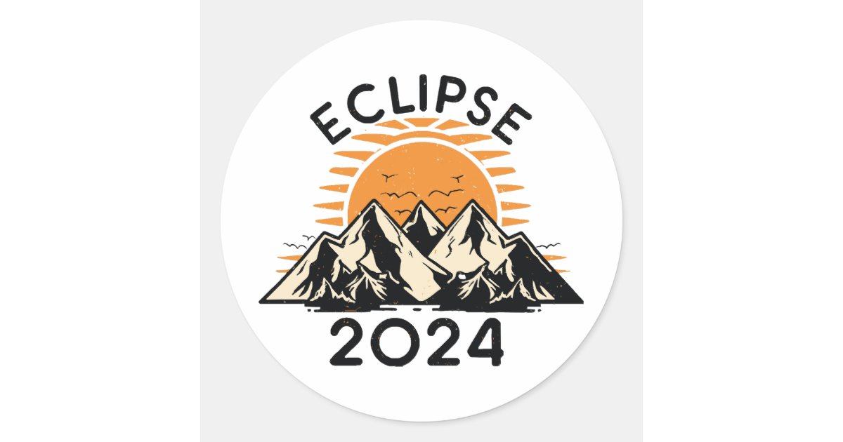 Total Solar Eclipse 2024 Classic Round Sticker | Zazzle