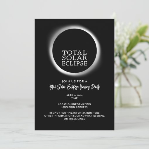 Total Solar Eclipse - 2024 or custom date Invitation | Zazzle