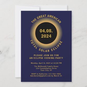Total Solar Eclipse 2024 Viewing Party Invitation | Zazzle
