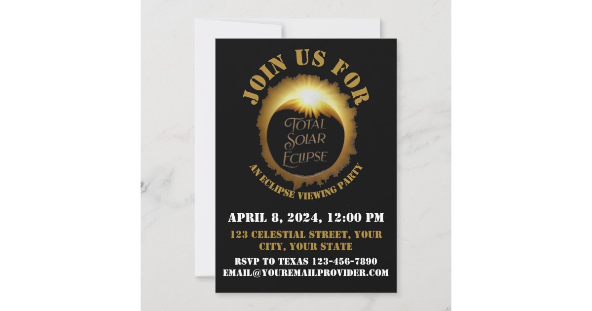 Total Solar Eclipse 2024 Viewing Party Invitation | Zazzle
