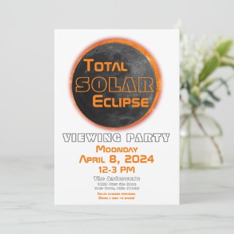 Total Solar Eclipse 2024 Viewing Party Moon Sun Invitation | Zazzle