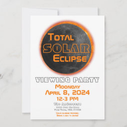 Total Solar Eclipse 2024 Viewing Party Moon Sun Invitation | Zazzle