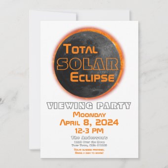 Total Solar Eclipse 2024 Viewing Party Moon Sun Invitation | Zazzle