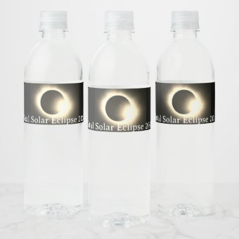 Total solar eclipse 2024 water bottle label | Zazzle