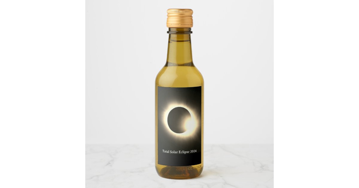 Total solar eclipse 2024 wine label | Zazzle