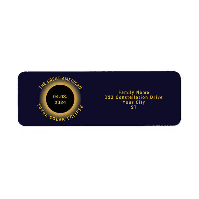 Total Solar Eclipse 8 April, 2024 Viewing Party Label | Zazzle