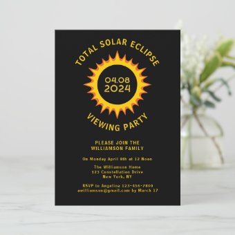 Total Solar Eclipse April 2024 Viewing Party Invitation | Zazzle