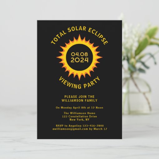 Total Solar Eclipse April 2024 Viewing Party Invitation | Zazzle