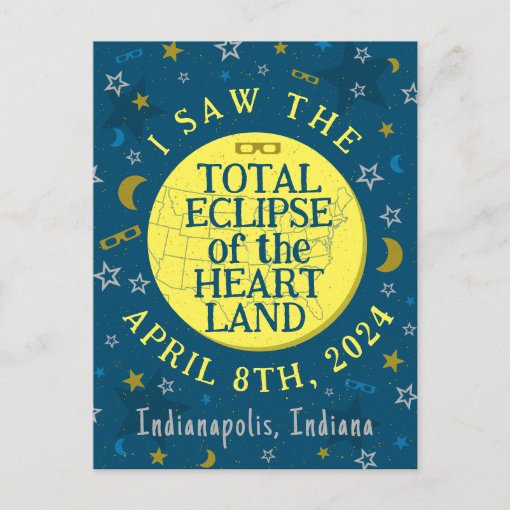 Total Solar Eclipse April 8th 2024 Souvenir Custom Postcard | Zazzle