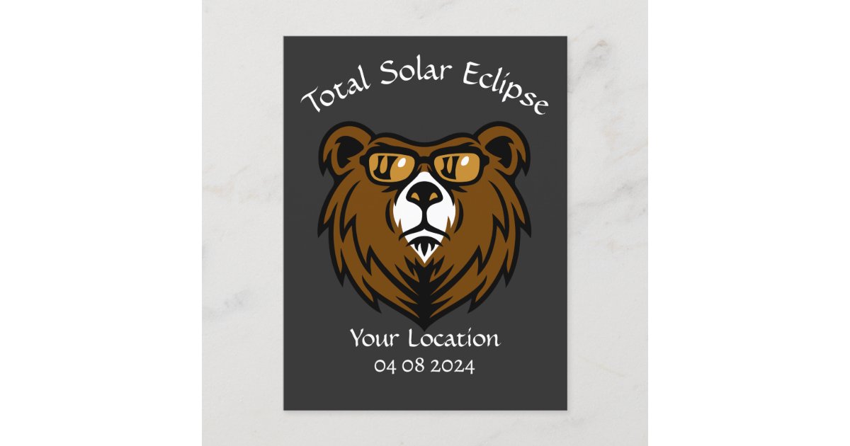 Total Solar Eclipse Bear Eclipse Viewer Postcard | Zazzle