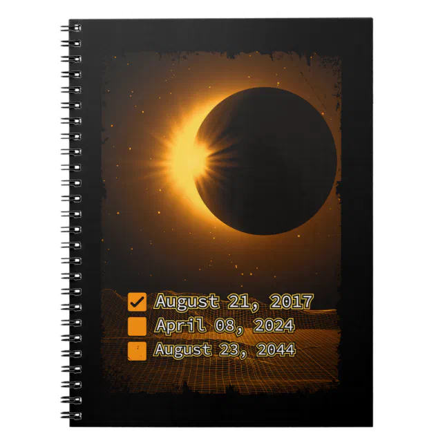Total Solar Eclipse Check List 8th April 2024 Notebook | Zazzle