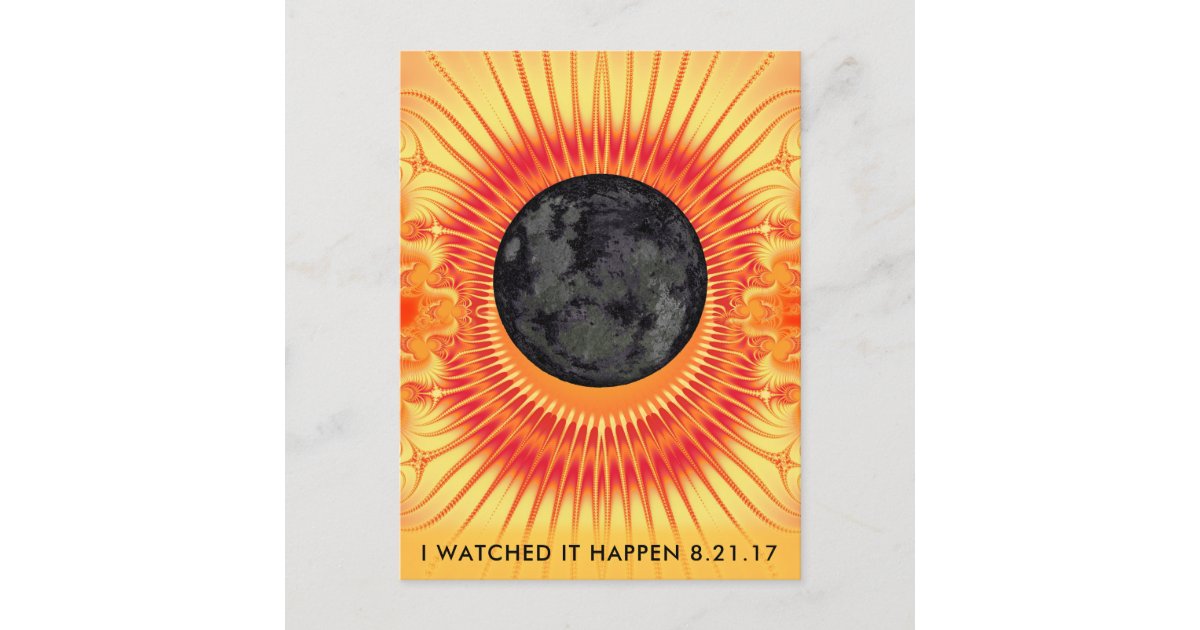 Total Solar Eclipse Fractal Art Postcard | Zazzle