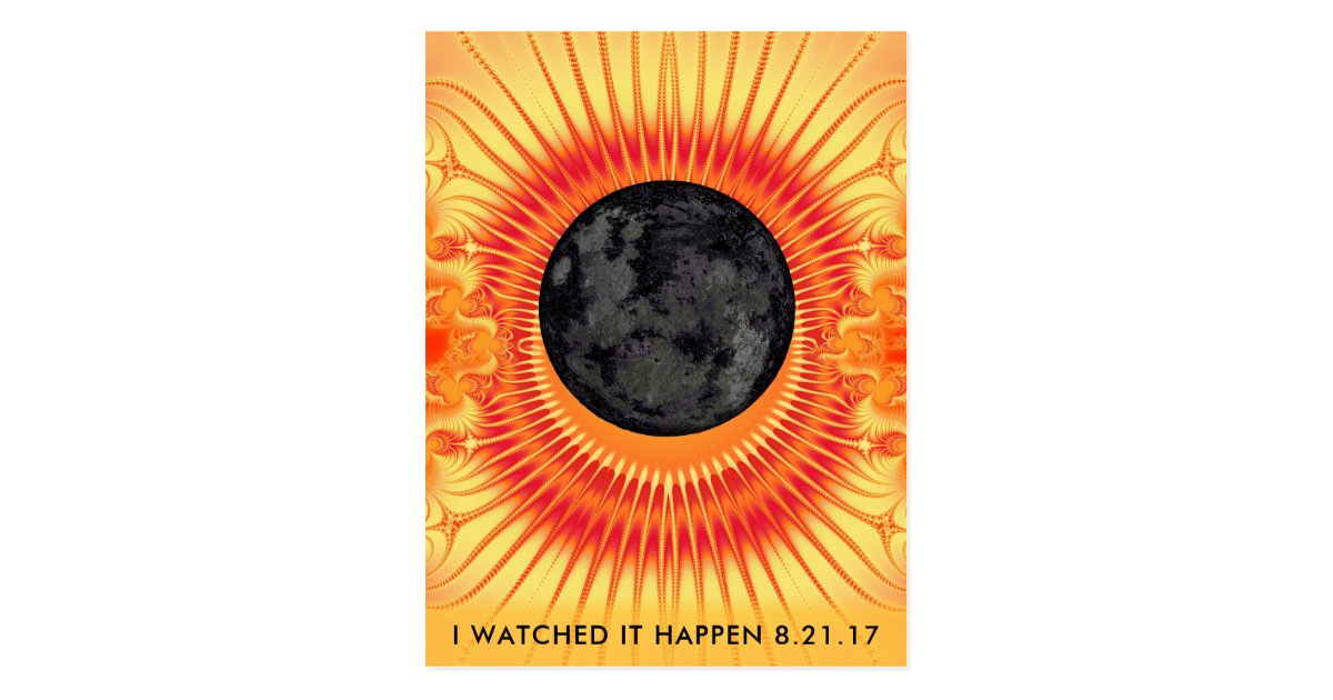 Total Solar Eclipse Fractal Art Postcard | Zazzle.com